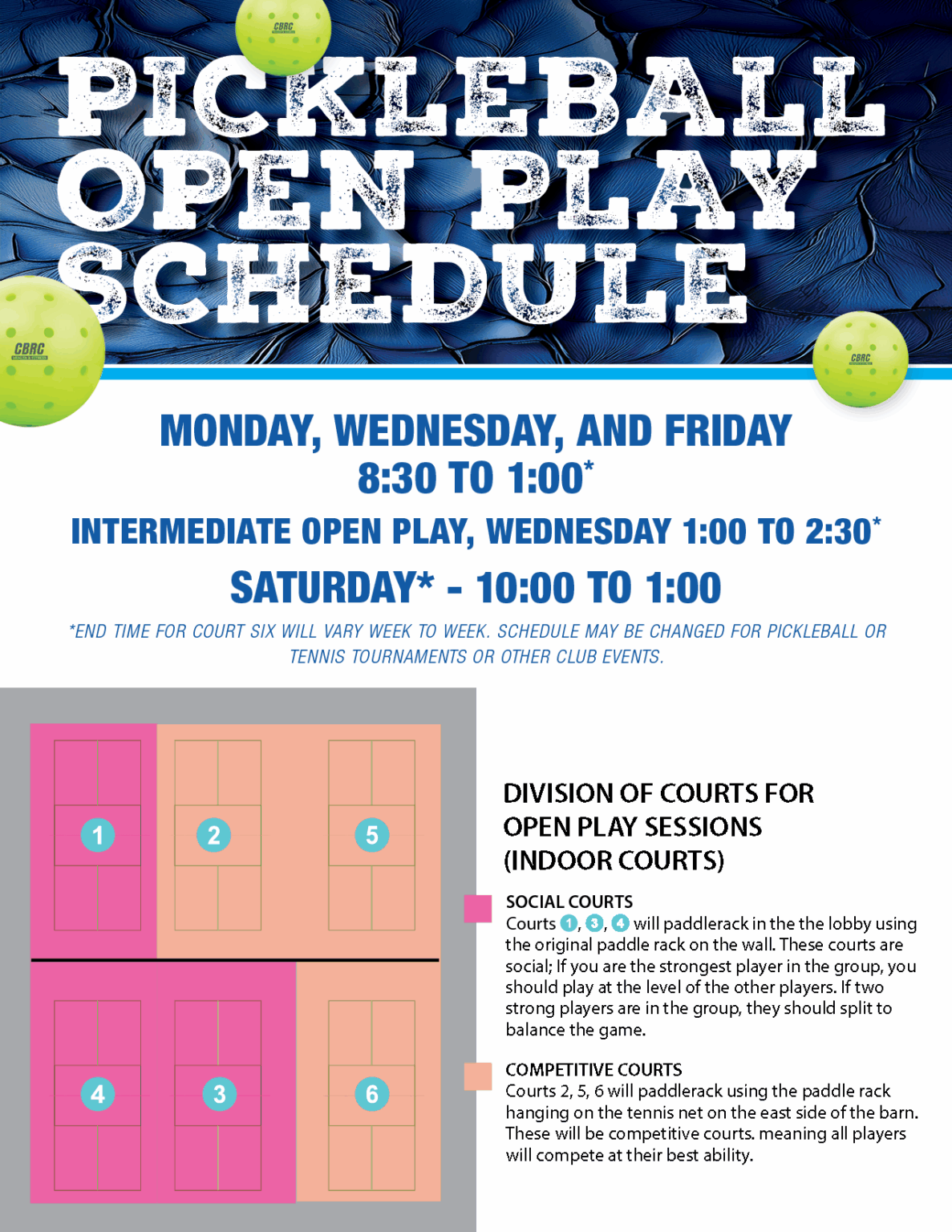 Pickleball - CBRC Health & Fitness